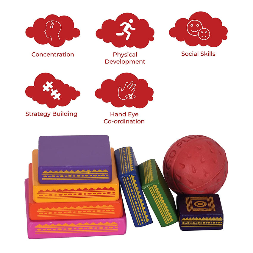 Lagori Pitthu Game | Combo Pack Of 10 | Handcrafted Seven Stones with ...