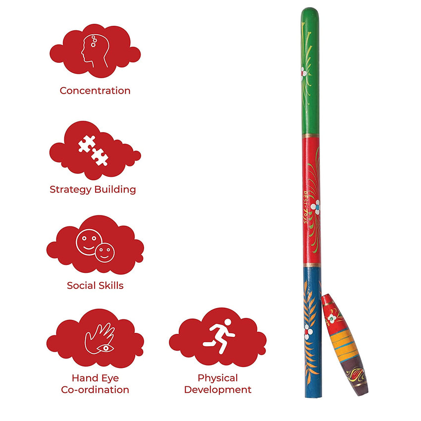 Gilli Danda | Combo Pack Of 10 | The Stick and Peg Game | Traditional ...