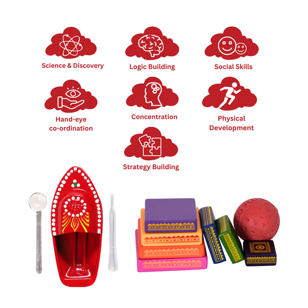 Steam Toy Boat & Seven Stones/Lagori Game Combo – Desi Toys