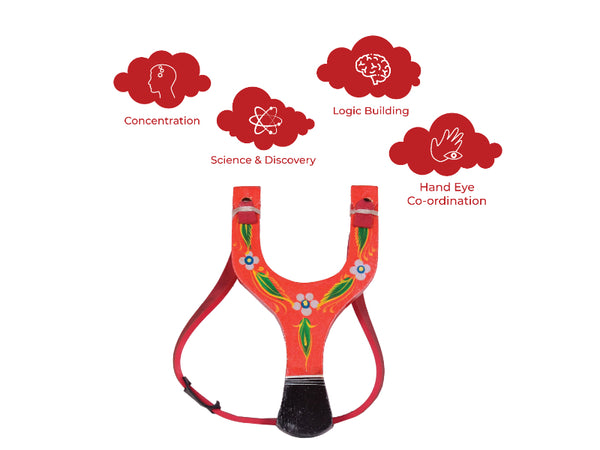 Wooden Gulel / Catapult / Slingshot with foam balls for Kids – Desi Toys